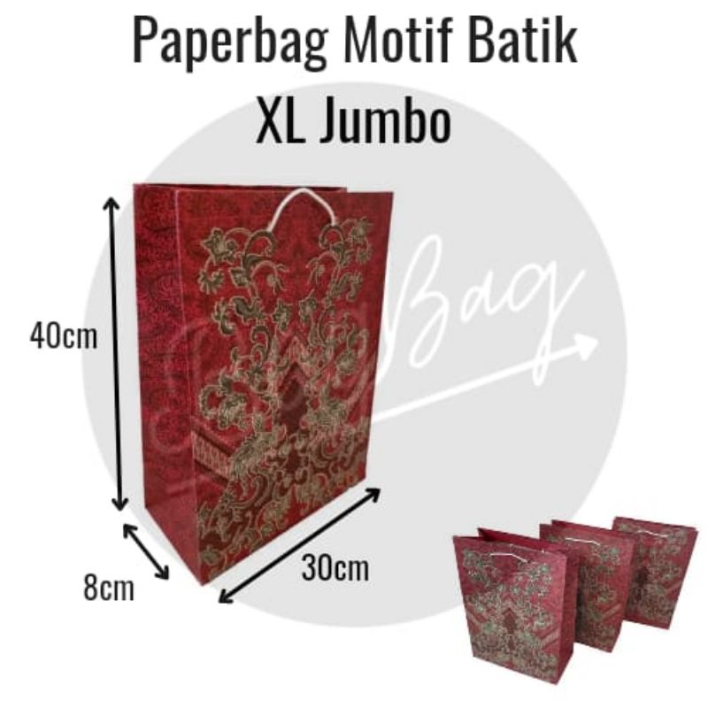 Jual paper bag motif batik XL 30x40 besar (isi12pcs) | Shopee Indonesia