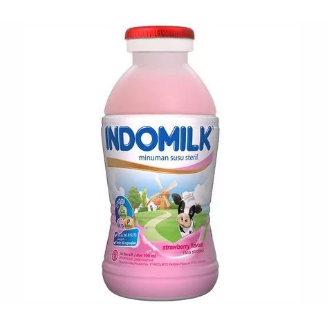 Susu Steril Indomilk Stroberi 190 ml | Shopee Indonesia