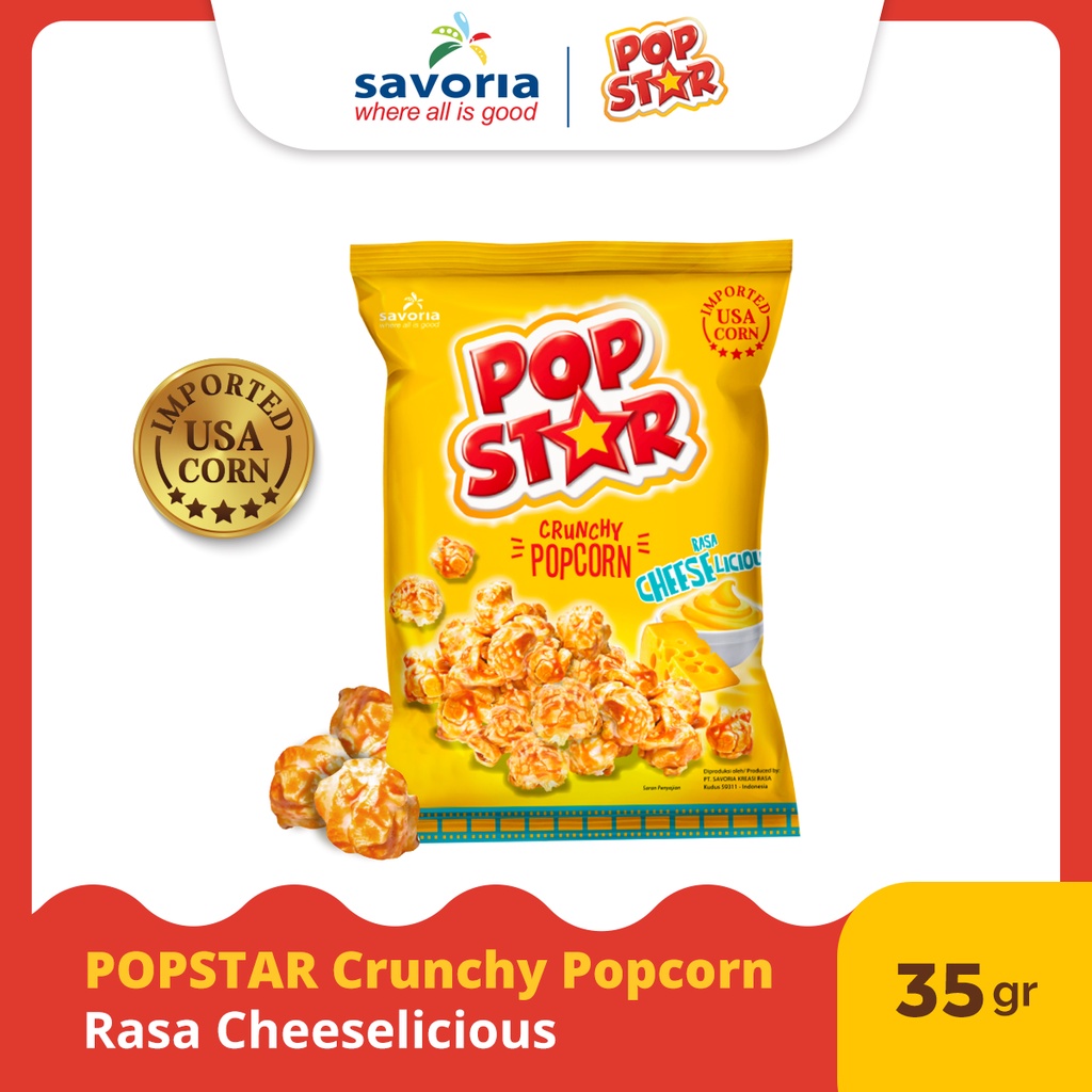 Jual POPSTAR Popcorn Cheeselicious - Snack Popcorn Keju 35g | Shopee ...
