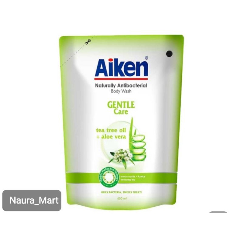 Jual AIKEN NATURALLY Antibacterial Body wash gentle care 450mL | Shopee ...