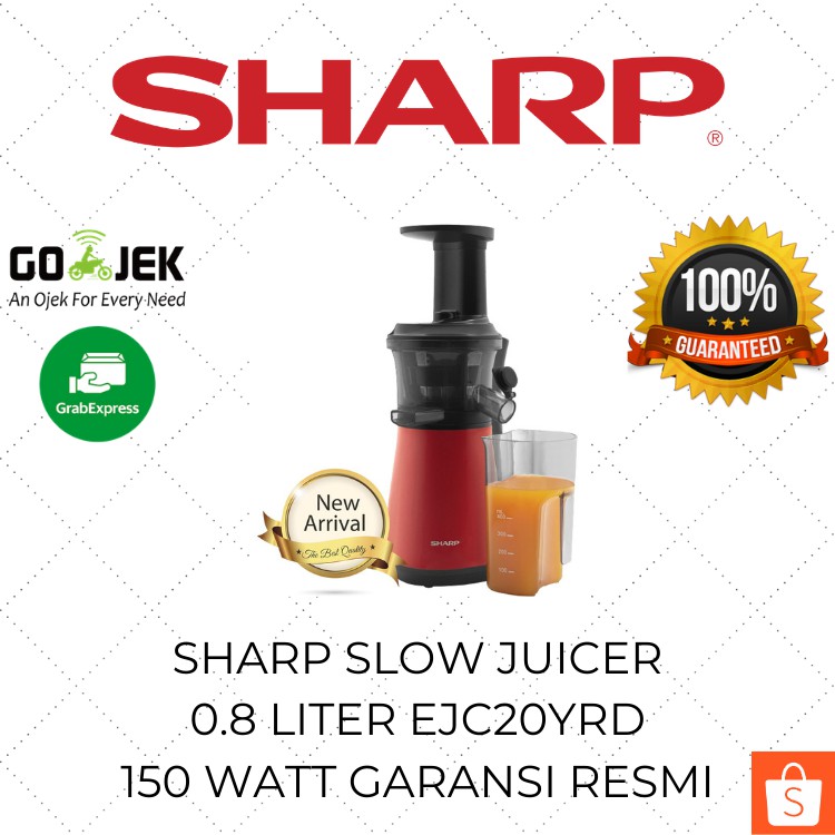 Jual Sharp Slow Juicer EJC20YRD 0.8 Liter Low Watt / Alat Peras Buah ...