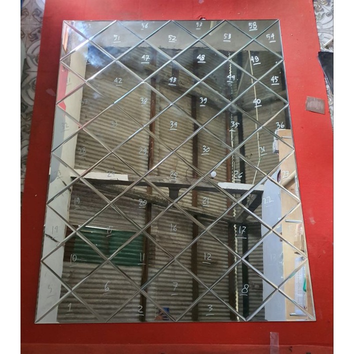 Jual kaca cermin bevel coustum - cermin dinding - cermin wajik bevel ...