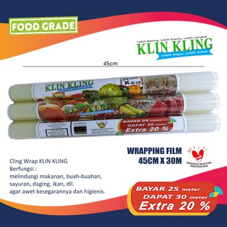 Jual Plastik Wrapping Makanan / Cling Wrap KLIN KLING 45cm x 30meter ...