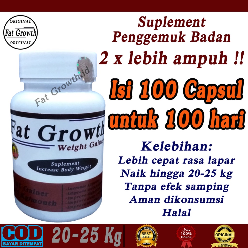 Jual Suplemen penggemuk badan plus obat gemuk badan permanen isi 100 ...