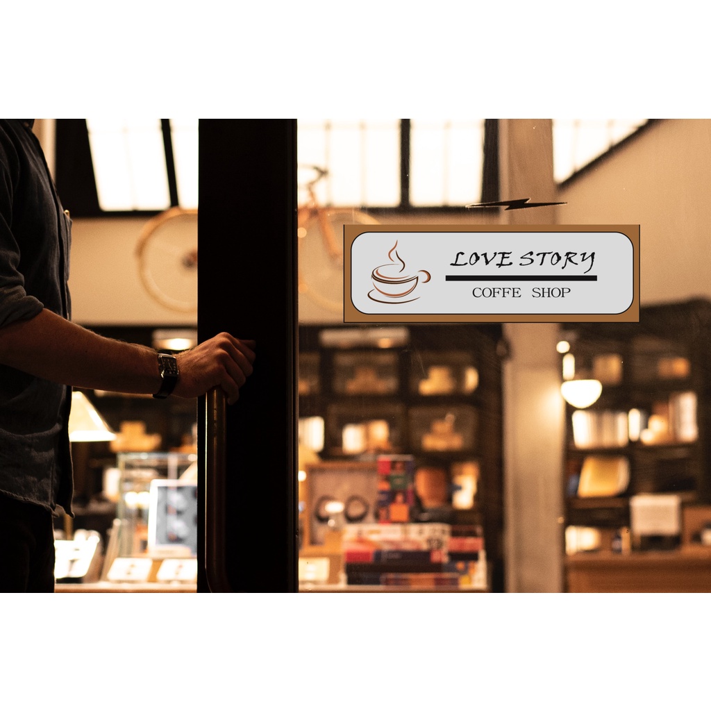 Jual STIKER DINDING NAMA TOKO CUSTOM STICKER CAFE COFFE SHOP Amito ...