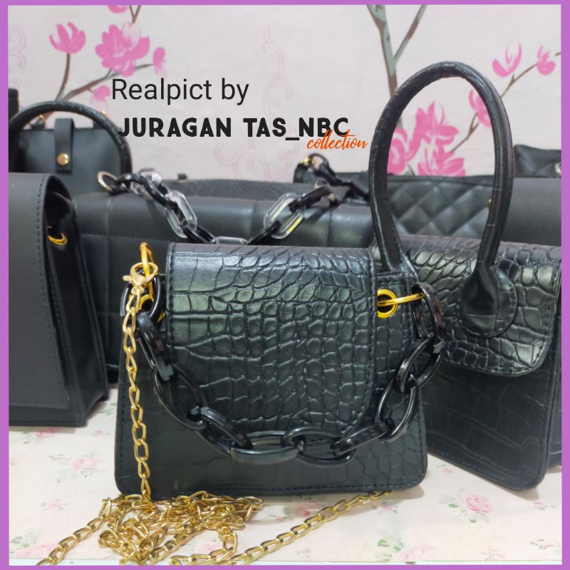 Jual NBC - Tas selempang wanita / Sling bag Naina / Tas Croco mini ...