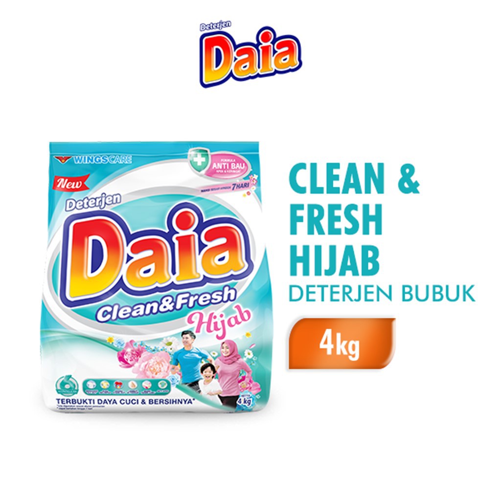Jual Daia Deterjen Bubuk Clean & Fresh Hijab 4 kg | Shopee Indonesia