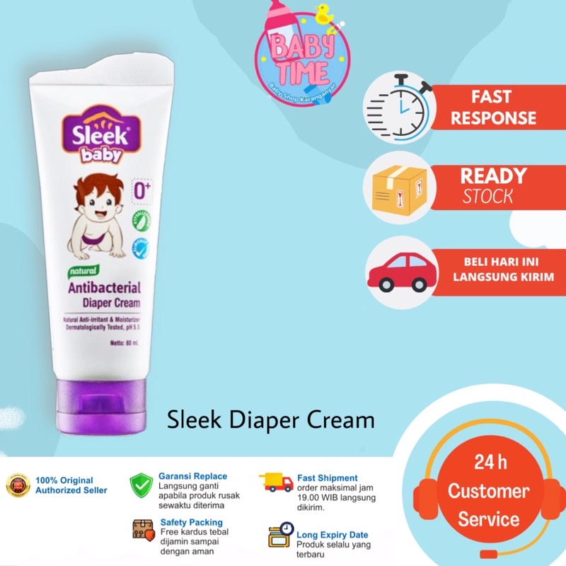 Jual Sleek Baby Antibacterial Diaper Cream / Cream ruam susu dan ruam ...