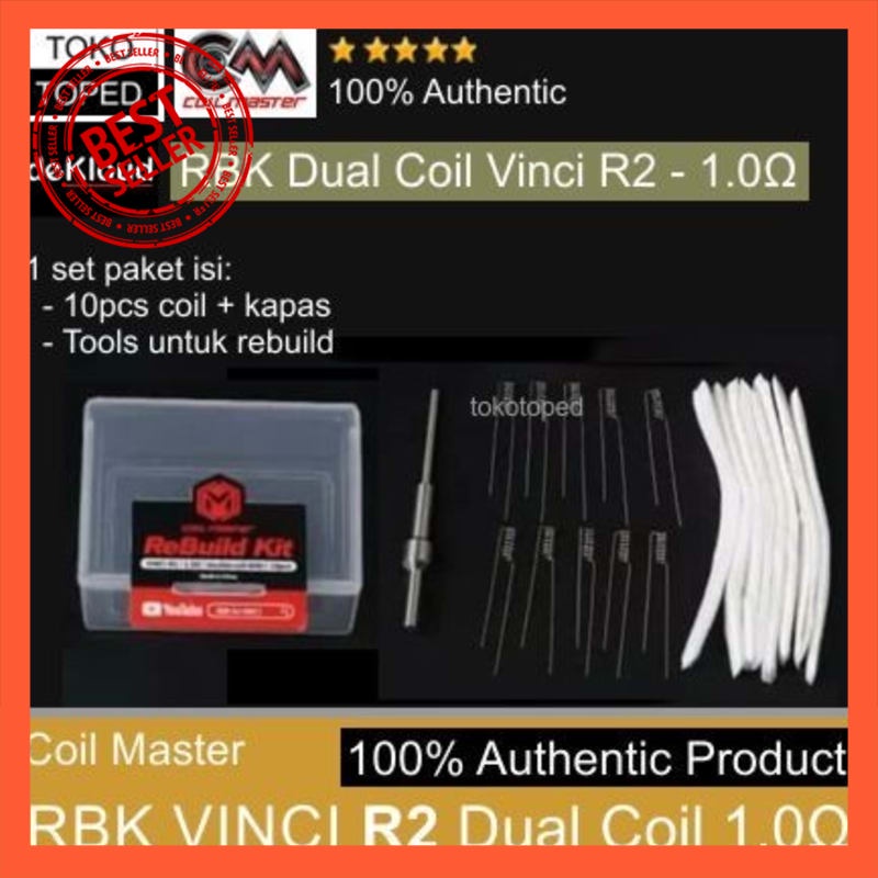 Jual RBK Vinci PNP R2 Dual Coil 1.0 ohm Coil Master rebuild drag argus ...