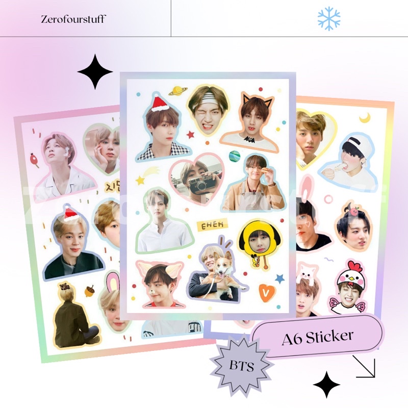 Jual BTS Sticker A6 / Glossy Tahan Air / Sticker Kpop / Bangtan Butter Sowoozoo Permission to ...