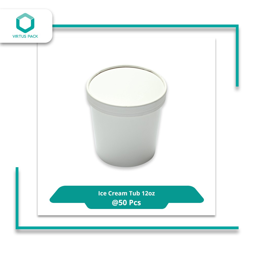 Jual Virtuspack/EcoFriendly/Tempat Ice Cream Kertas /Ice Cream Tub 12 ...