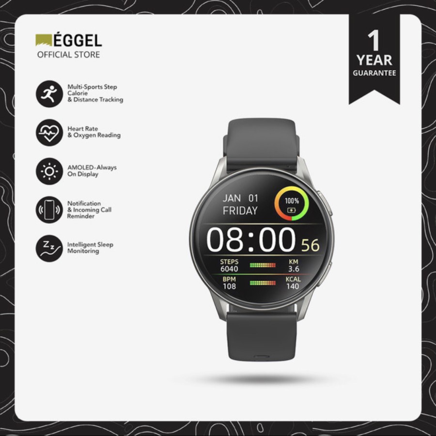 Jual Eggel Tempo 3 Pro HD AMOLED Display Smart Watch Band Jam Tangan ...