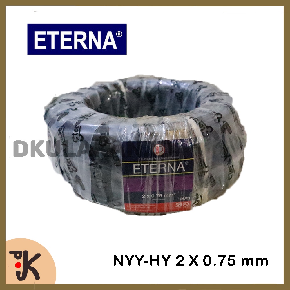 Jual KABEL LISTRIK SERABUT ETERNA NYY-HY 2 x 0,75 QSMM WARNA HITAM 50 METER | Shopee Indonesia