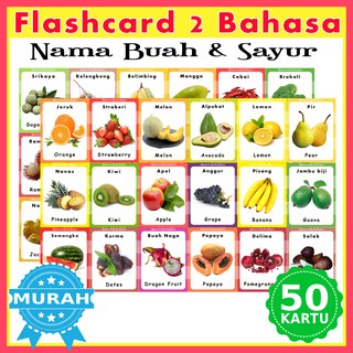 Jual Flashcard Buah & Sayur, Kartu Pintar Belajar Buah-buahan & Sayuran ...