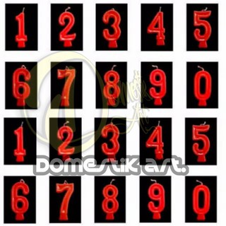 Jual Lilin ulang tahun Angka merah / Lilin hbd Ultah Angka nomor merah ...