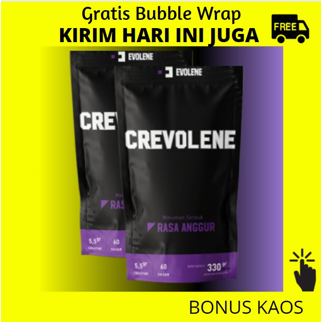 CREVOLENE CREATINE EVOLENE ANGGUR GRAPE 330GR 330 GR GRAM BPOM HALAL ...