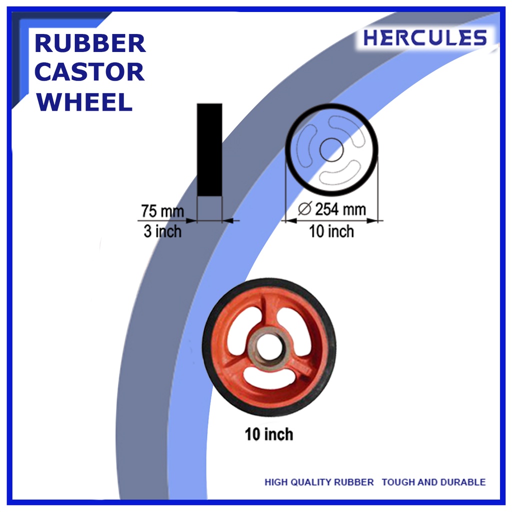 Jual Hercules - Castor Wheel 10 Inch Heavy Duty, Roda Troli, Etalase ...