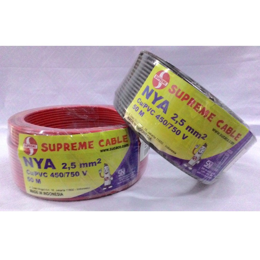 Jual Kabel Engkel Tunggal NYA 2,5 mm 2,5mm Supreme 50 meter | Shopee ...