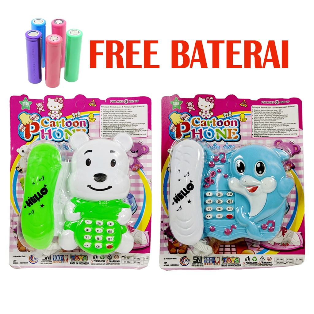 Jual MAINAN TELEPON KARAKTER / MAINAN ANAK TELEPON CARTOON PHONE ...