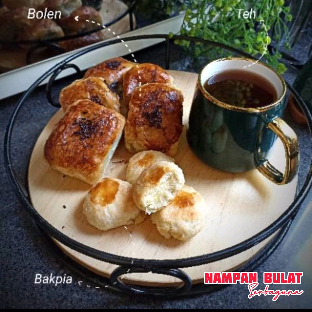 Jual nampan bulat kayu jati Belanda | baki kayu wadah hampers | Shopee ...