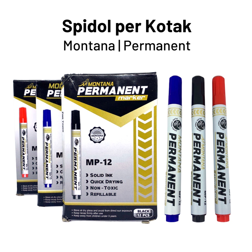 Jual SPIDOL MONTANA MP-12 PERMANENT PER BOX ISI 12PCS | Shopee Indonesia