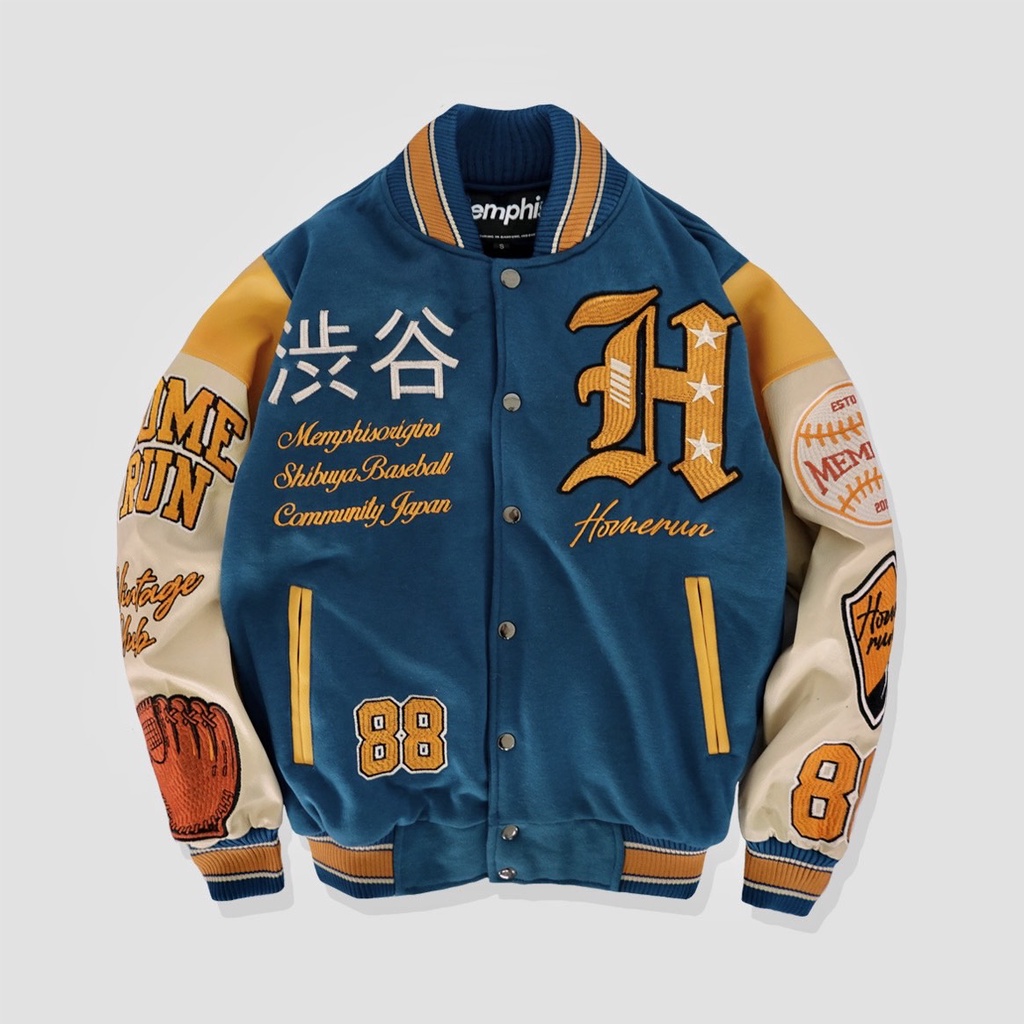 Jual VARSITY JACKET - HOMERUN ( retro color ) | Shopee Indonesia