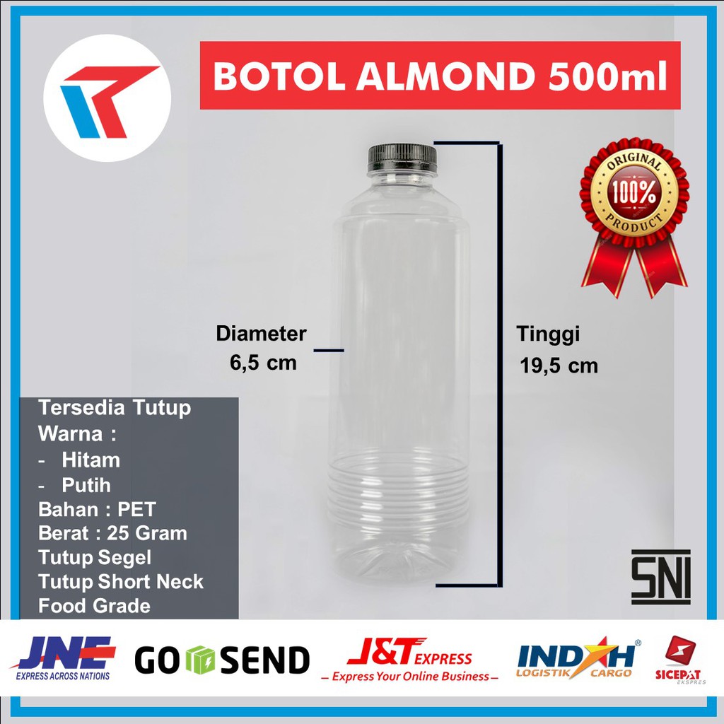 Jual BOTOL ALMOND 500 ML BOTOL JUICE 500 ML BOTOL JUS 500 ML BOTOL KOPI ...