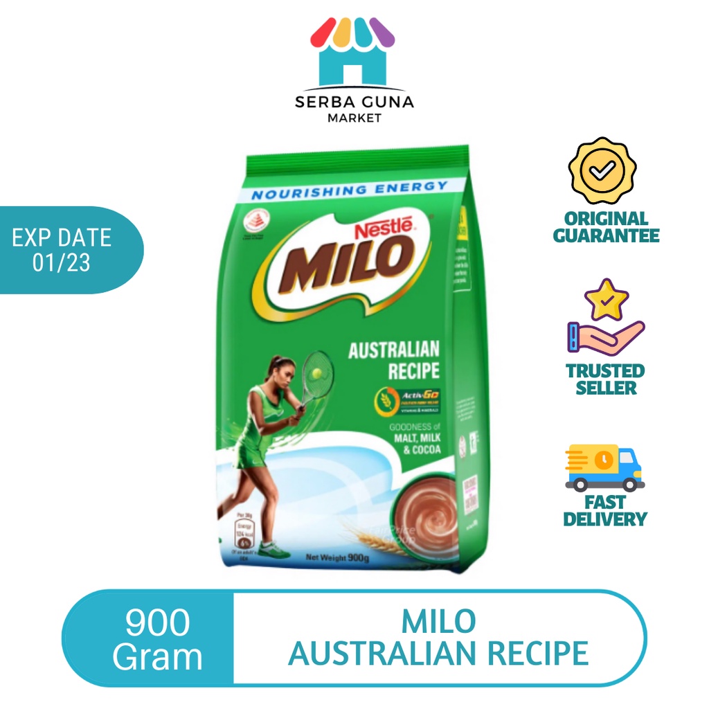 Jual Milo Australian Recipe Chocolate Malt Drink Powder 900Gram ...