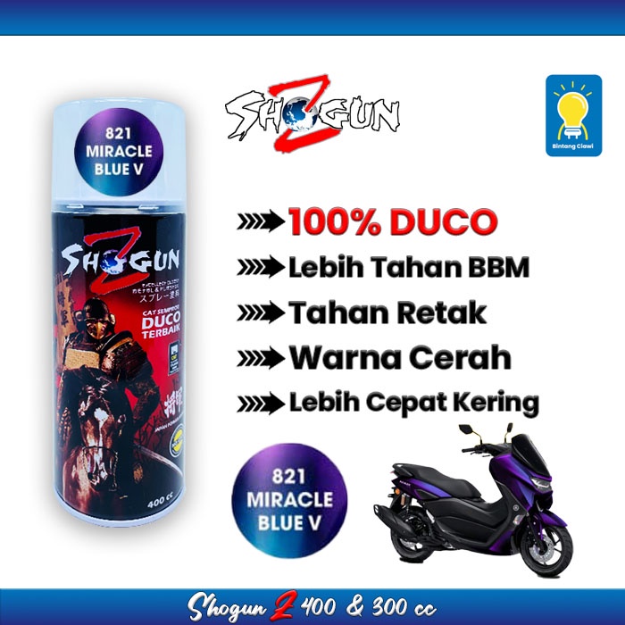 Jual Shogun Z Cat Semprot Duco Terbaik MIRACLE BLUE S821 Pilox Pilok ...