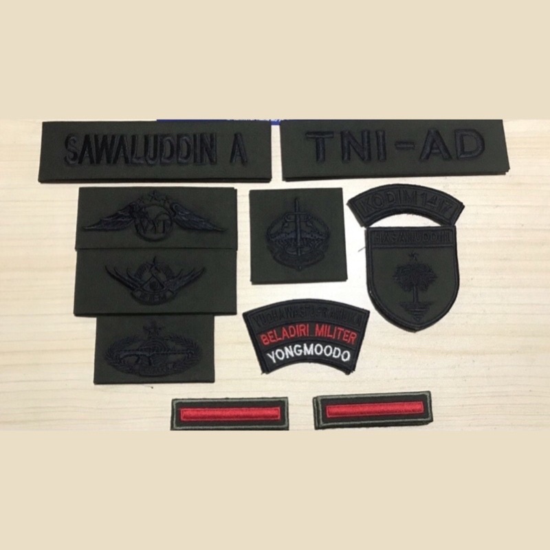 Jual BORDIR PAPAN NAMA SET TNI BAHAN DRILL PERKERAS MIKA | Shopee Indonesia