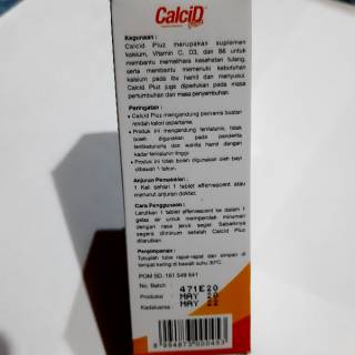Jual CalciD Plus Suplemen Calsium Vitamin C D3 B6 Rasa Jeruk - 10 ...