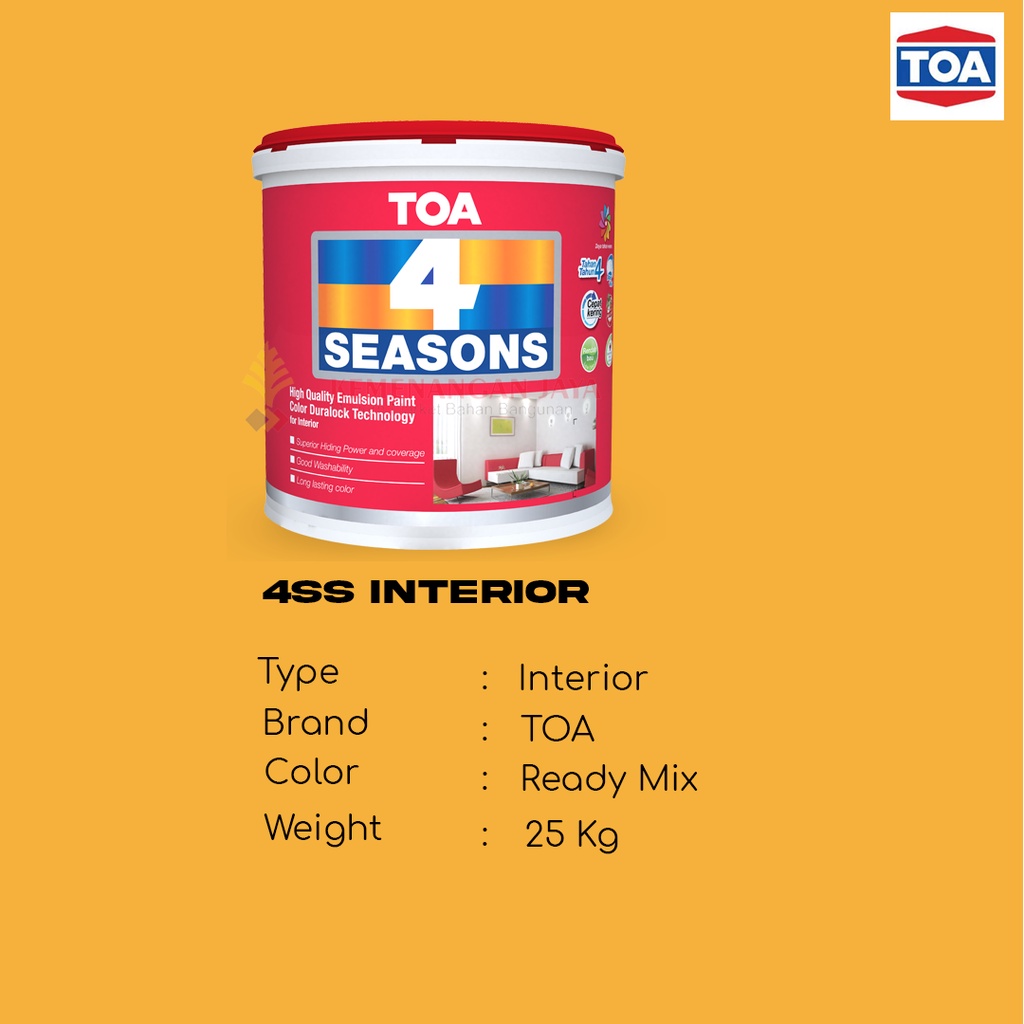 Jual Cat TOA 4SS Interior Ready Mix 25 Kg | Shopee Indonesia