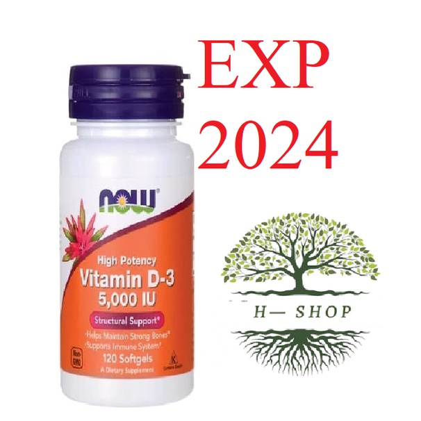 Jual Now Foods Vitamin D3 5000 IU 5000IU Vit D 3 isi 120 Softgel | Shopee Indonesia