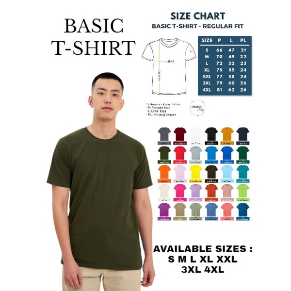 Jual Kaos Polos Solid Lengan Pendek - Cotton Combed 30s (Army, Green ... Jual Kaos Polos Solid Lengan Pendek - Cotton Combed 30s (Army, Green ...