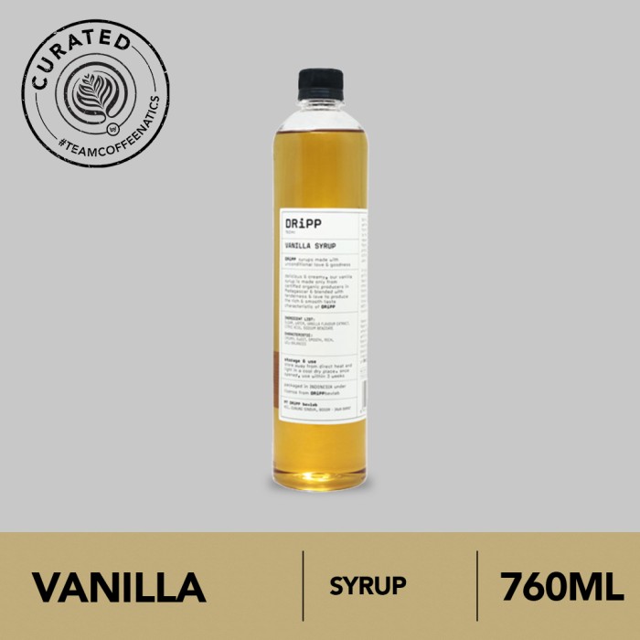 Jual DRiPP Vanilla Syrup - Sirup Perisa untuk Personal atau HOREKA ...