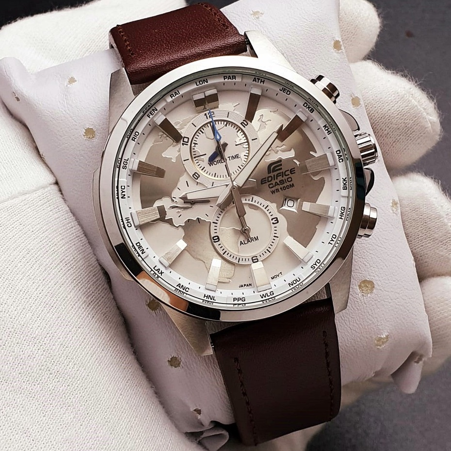 Jual Jam Tangan Pria Casio EDIFICE EFR-303L-7A EFR-303 White Dial ...