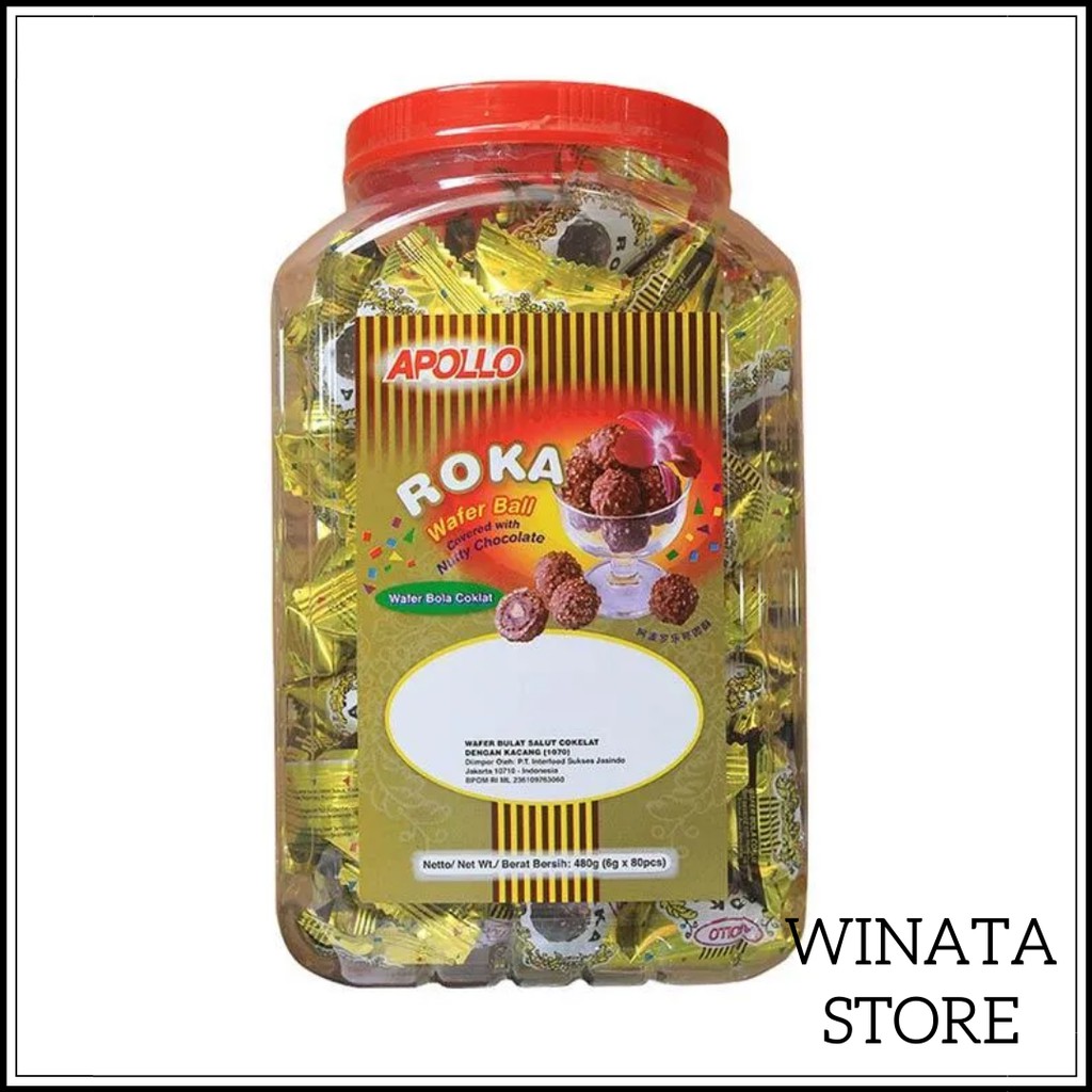 Jual Apollo Roka Chocolate Refill Wafer Ball / Roka Coklat Toples 480 ...