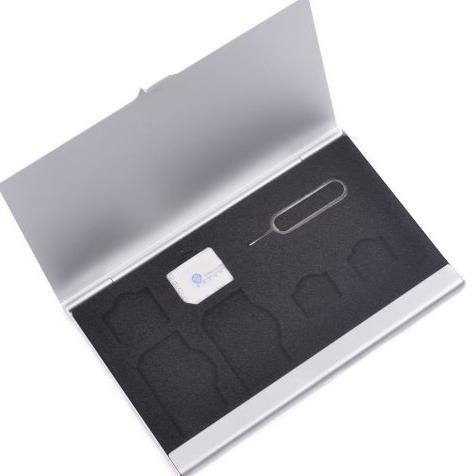 Jual Kotak Metal Kartu SIM Card Box Storage 2 Standard Micro Nano Sim ...
