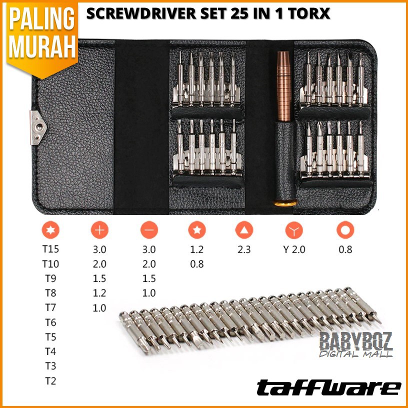 Obeng Reparasi Torx Set 25 in 1 Untuk iPhone 4/5/6/6 Plus dan all smartphone Screwdriver ...
