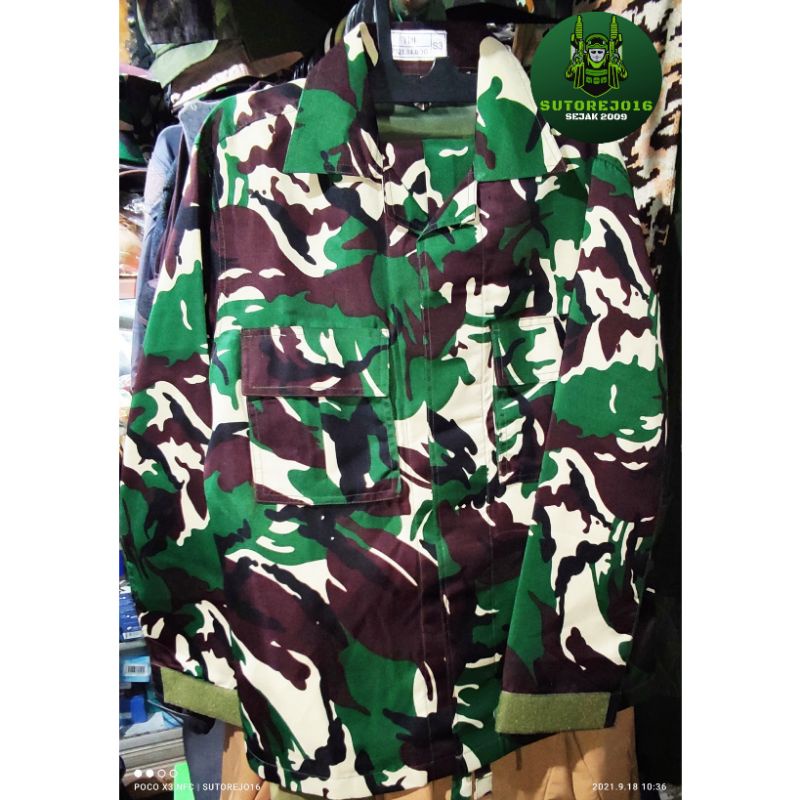 Jual baju seragam pdl tni loreng malvinas bahan kain baloteli balotely | Shopee Indonesia