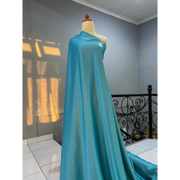 Jual Bahan Kain Furing Kebaya Satin Velvet Premium Grade A Warna biru ...