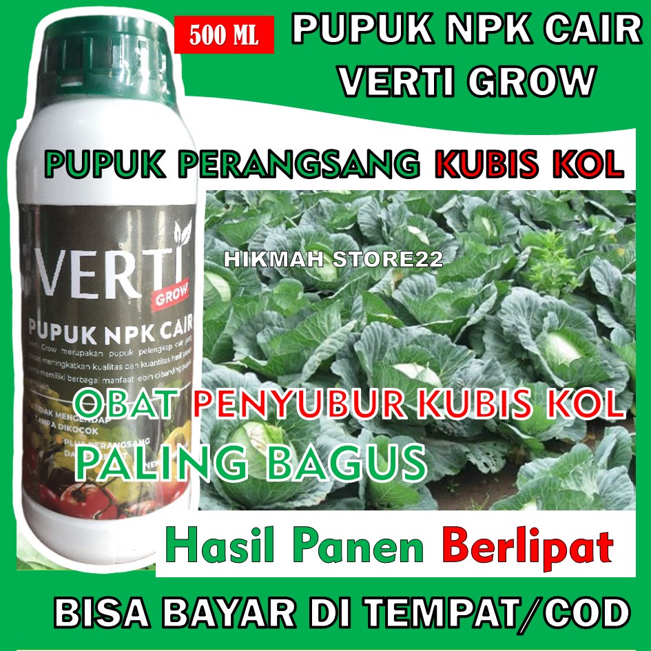 Jual PUPUK NPK CAIR VERTI GROW 500 ML Pupuk Semprot Pelebat Tanaman Kubis Kol – Pupuk Perangsang ...