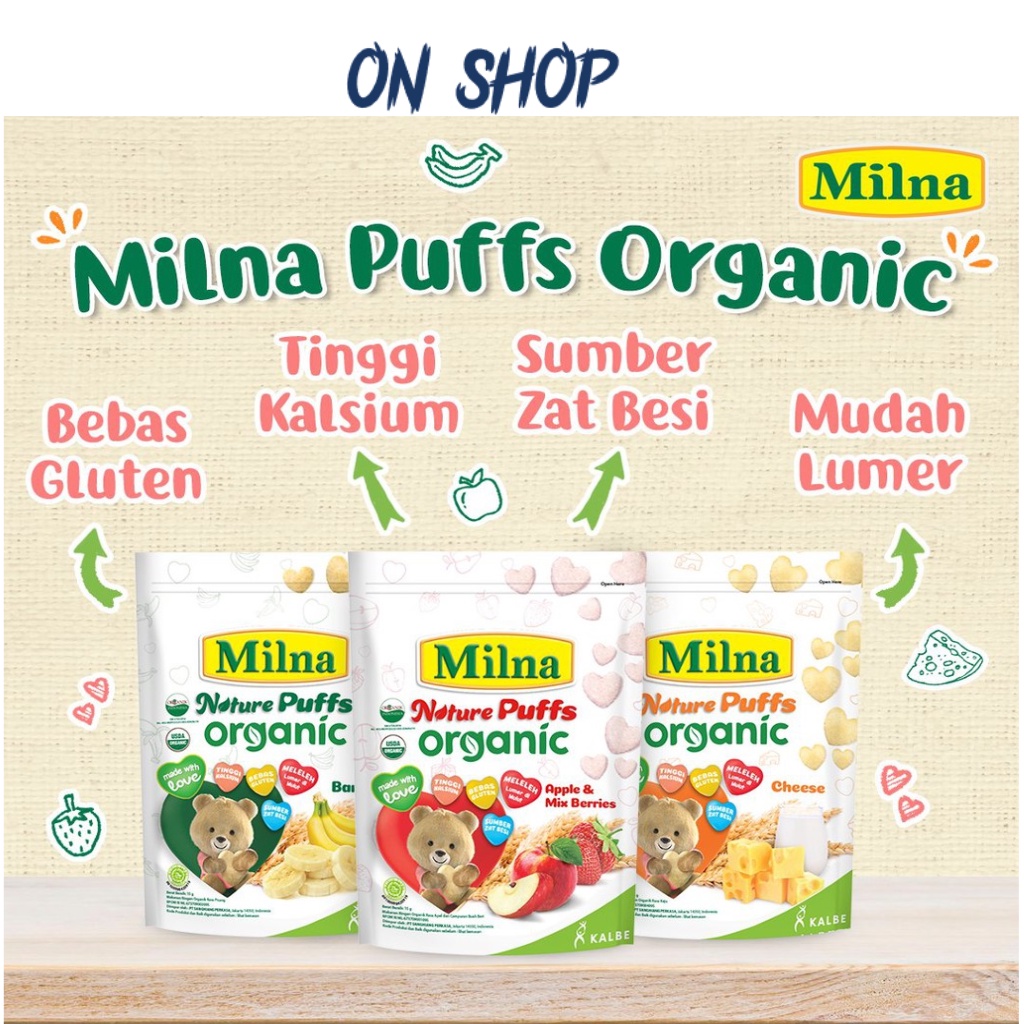 Jual MILNA Nature Puff Organic Pouch - 15gr milna biskuit murah ...