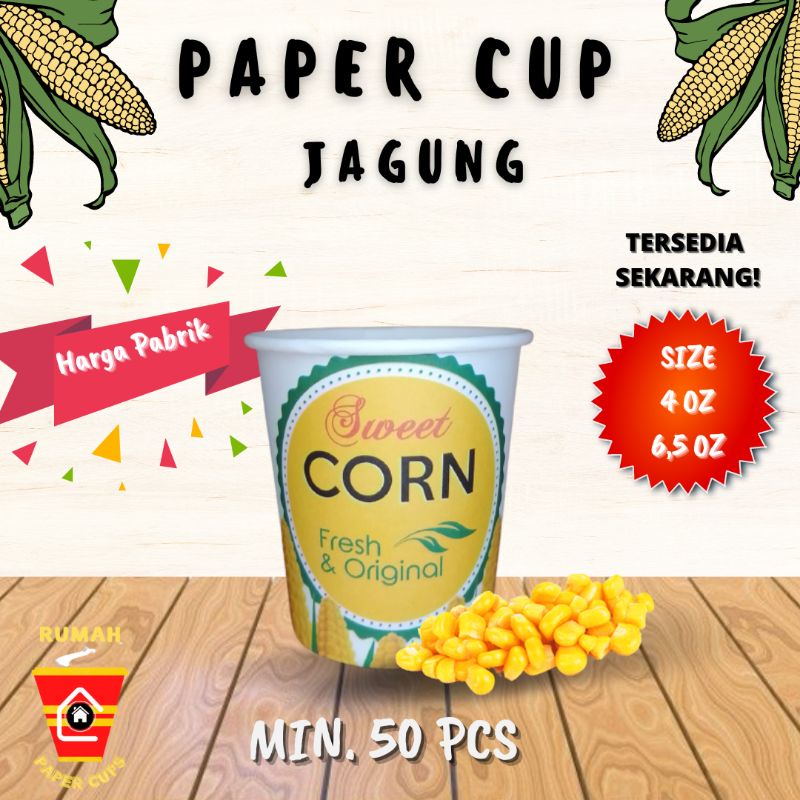 Jual CUP GELAS JAGUNG CORN JASUKE MOTIF MENARIK | Shopee Indonesia