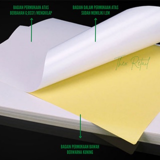 Jual Kertas Stiker A4 Glossy isi 50 lembar / Stiker Glossy A4 / Sticker ...