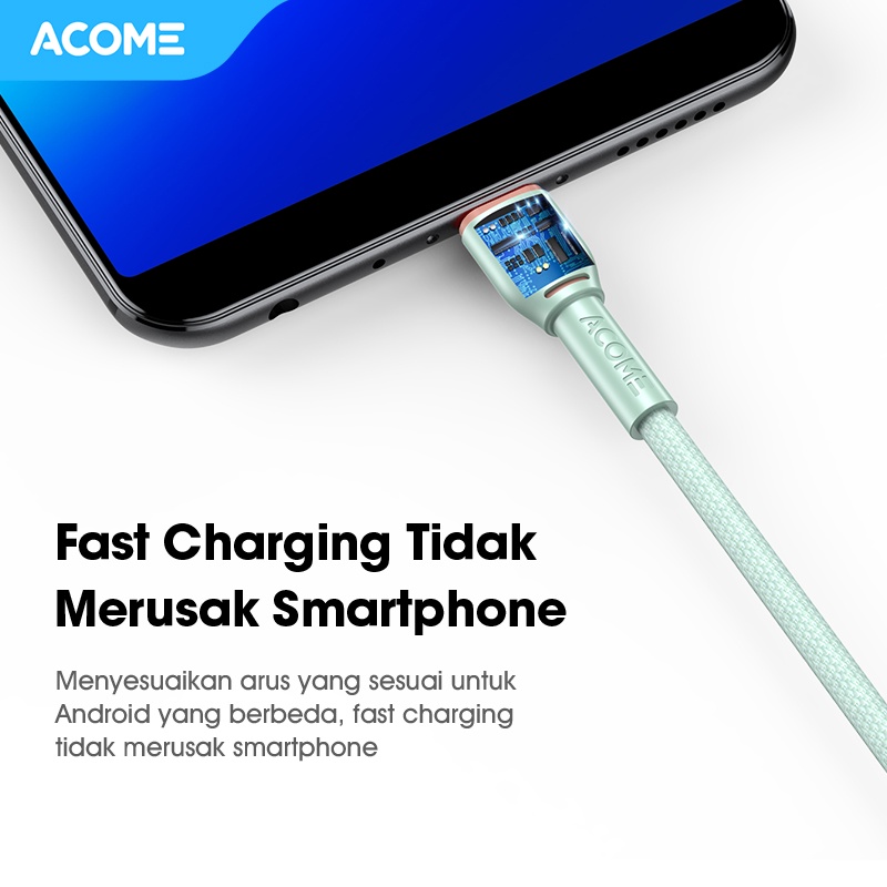 ACOME Kabel Data Type-C 1 Meter 2 Meter cable AiC Fast Charging Garansi ...