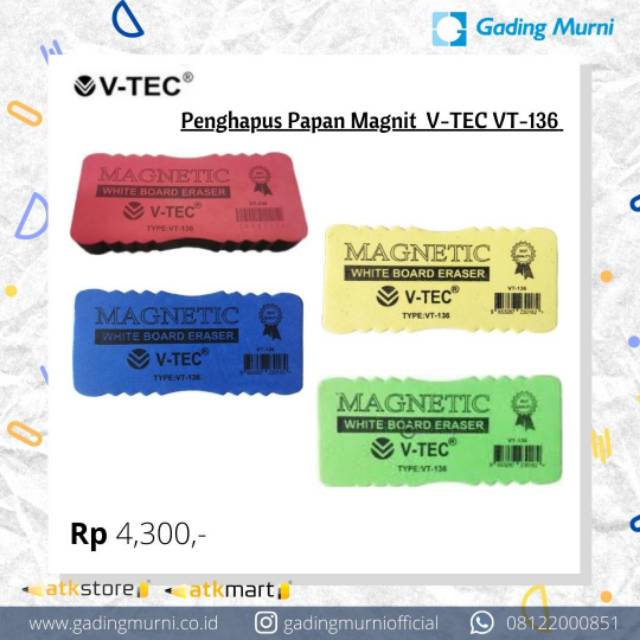 Jual Penghapus Magnet VTEC VT 136 Papan Tulis White Board | Shopee ...