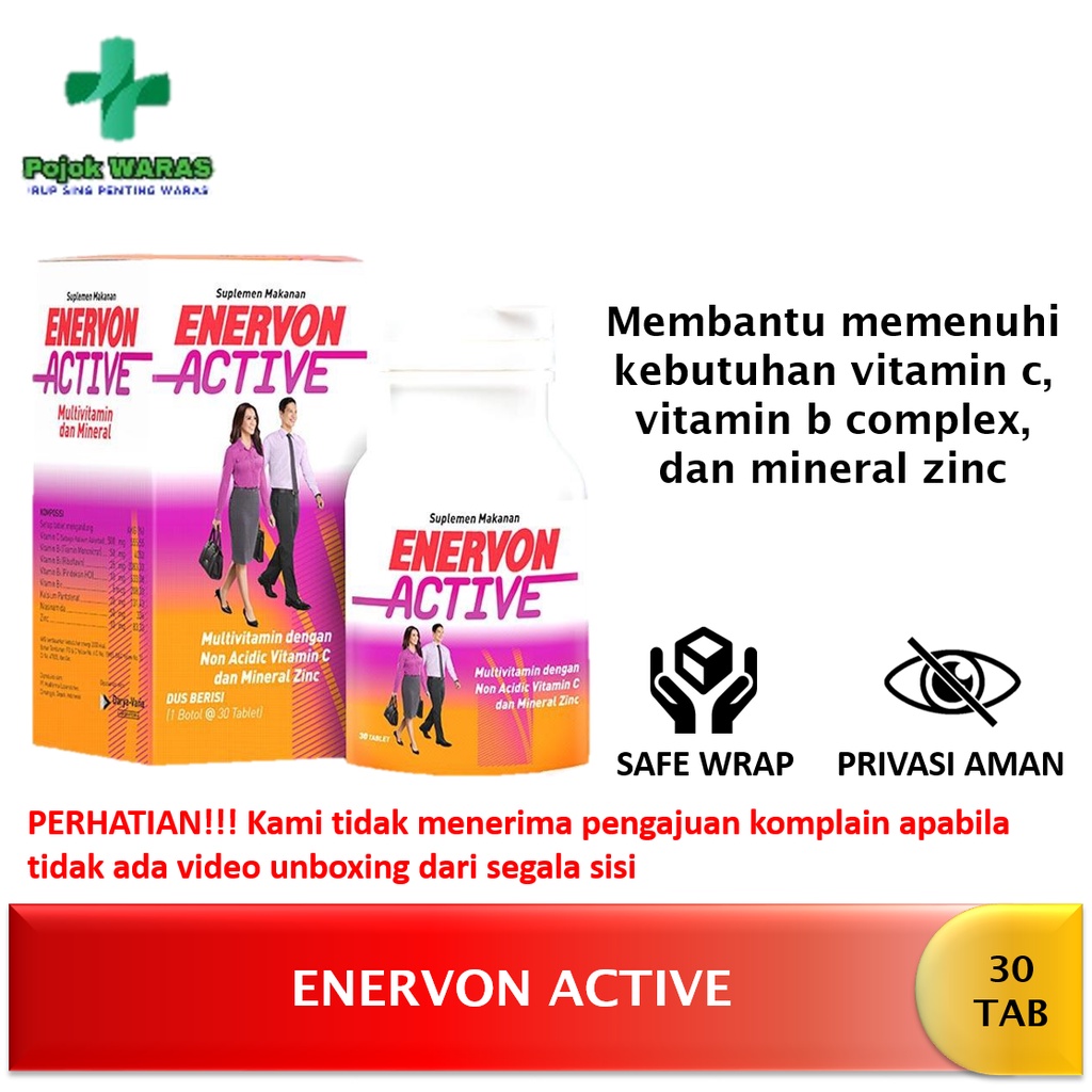 Jual ENERVON-C ACTIVE 30 TAB BOTOL - MULTIVITAMIN | Shopee Indonesia