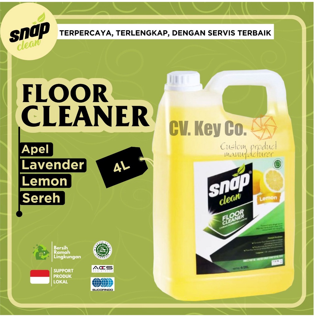 Jual SNAP CLEAN,Pembersih lantai, Obat Pel, Floor Cleaner, 4ltr, khusus ...