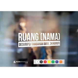 Jual Stiker Pintu Kaca Label Nama Ruangan Kantor Custom Sticker ...